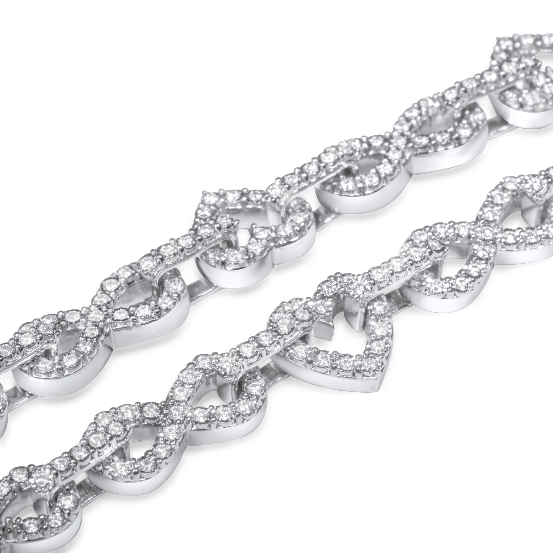 10k White Gold Diamond Heart Bracelet 1.89 ctw – NYC Luxury