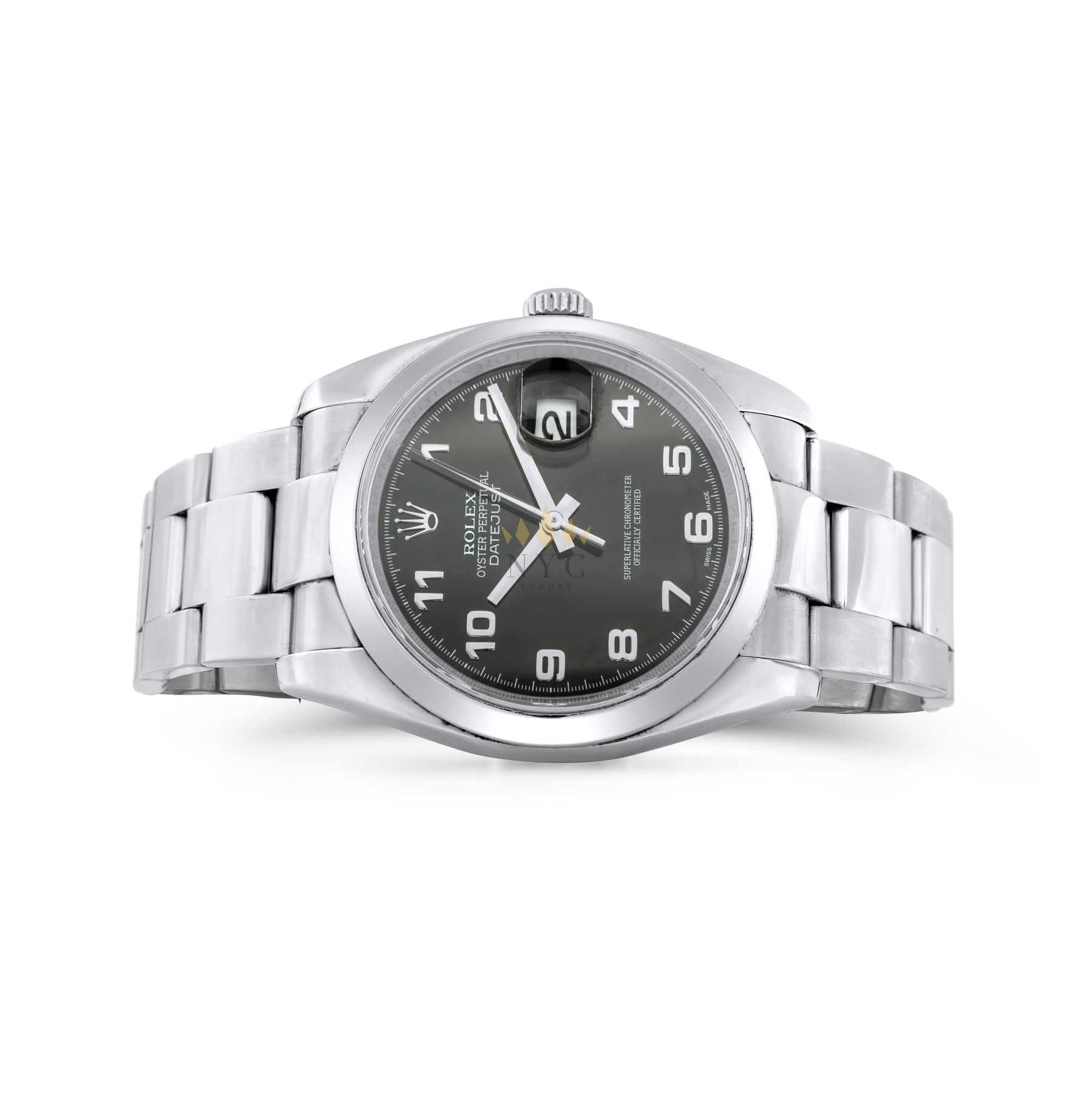 Rolex Datejust 36mm, Stainless Steel, Smooth Bezel, Oyster Bracelet, B ...