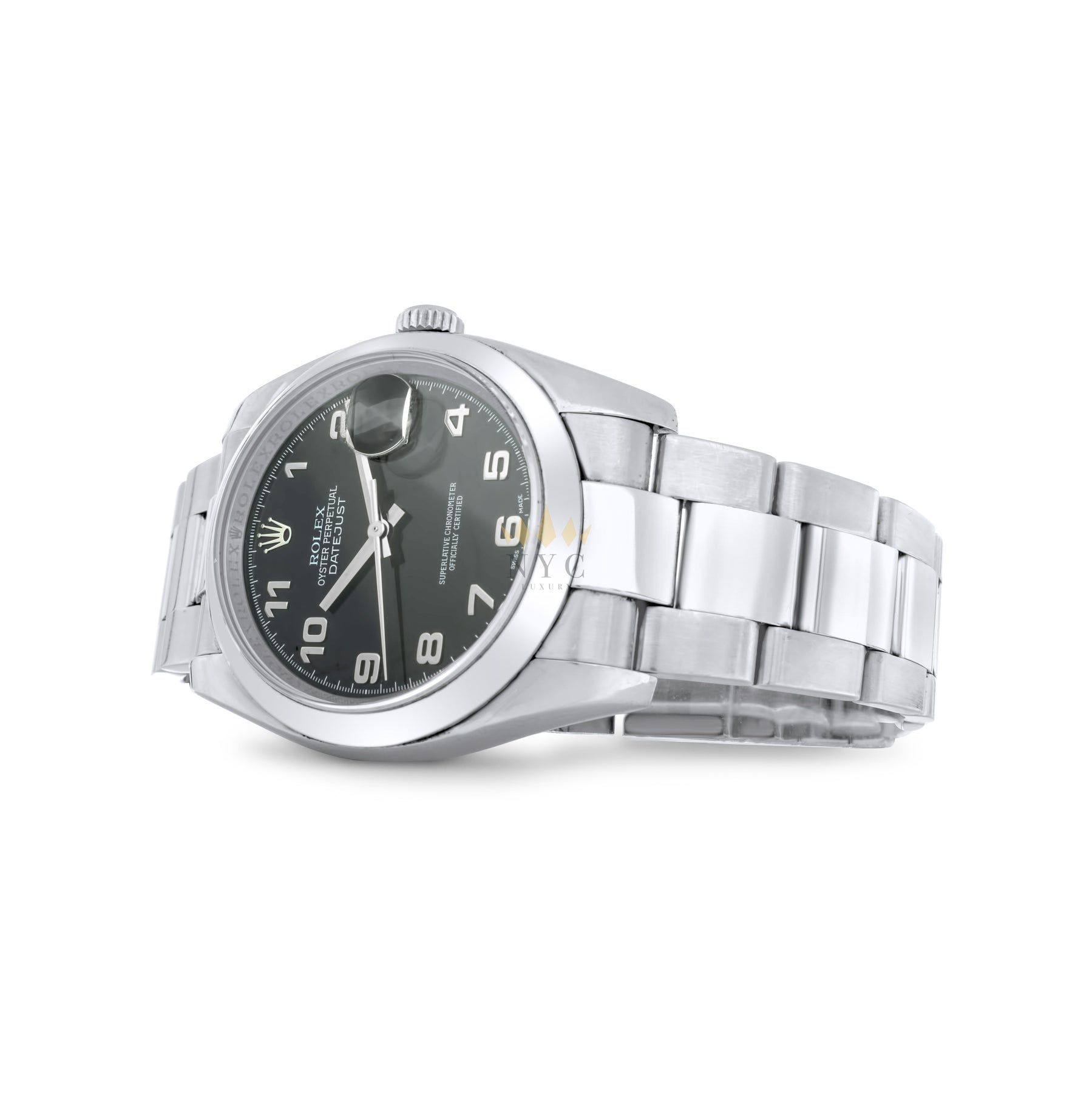 Rolex Datejust 36mm, Stainless Steel, Smooth Bezel, Oyster Bracelet, B – NYC Luxury