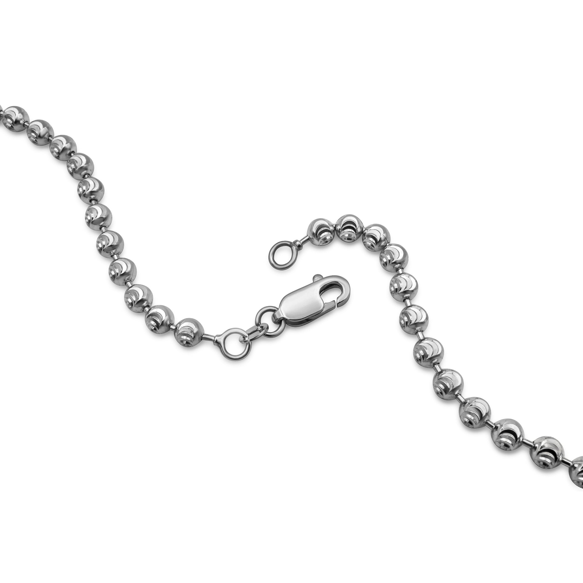 4mm iced ball chain in white gold store