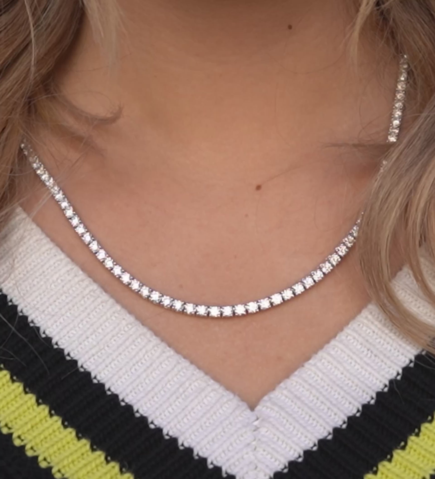 14K White Gold 20 Pointer Tennis Chain